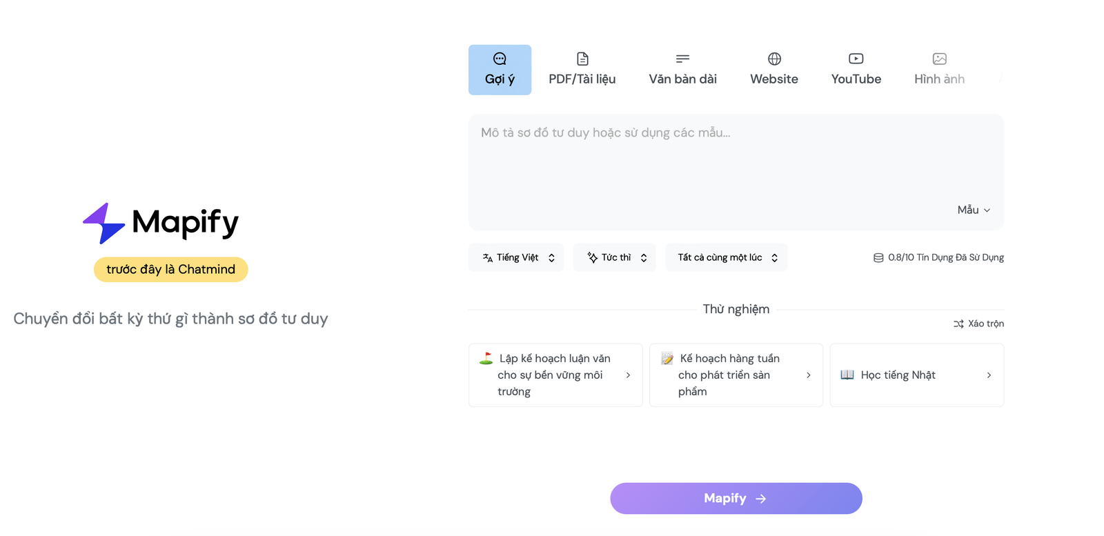 🐄 Mapify - Biến mọi thứ thành sơ đồ tư duy